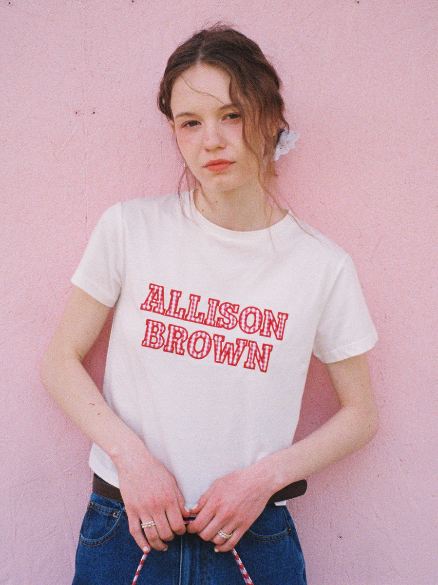 ALLISON BROWN Ginghamcheck Logo T-shirt – ALLISON BROWN